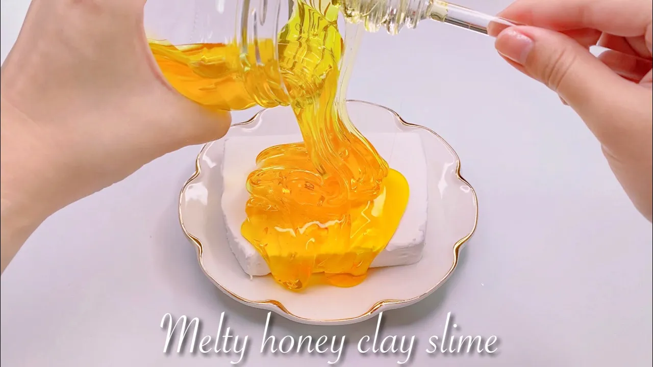 【ASMR】🍯とろとろハニークレイスライム🍦【音フェチ】Melty honey clay slime | ASMR Emiko Ffujio ...